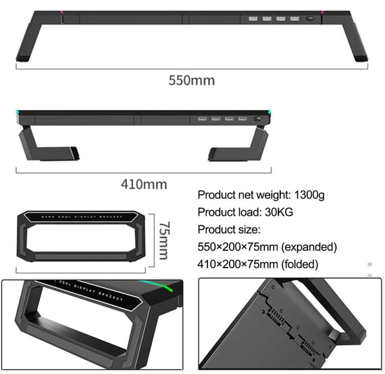 APEX RGB Computer Monitor Stand Riser - APEX LIGHT