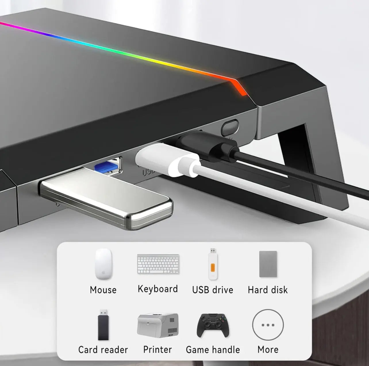 APEX RGB Computer Monitor Stand Riser - APEX LIGHT
