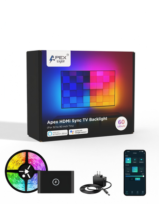 APEX HDMI Sync TV Backlight for All TV Sizes (Upto 90 inches) - APEX ...